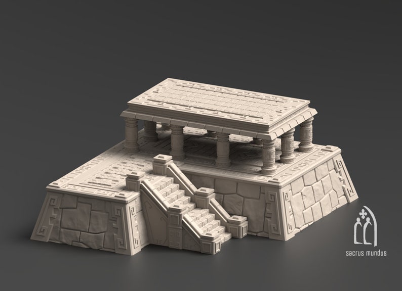 Platform Pillars - Qorillaqta Lizardmen Aztec Mayan Temple World - 3d ...