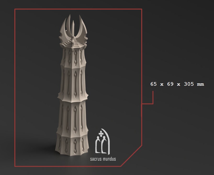 Tall Tower - Arlengrad Future Dark Space Elf Xenos Planet - 3d Printed ...