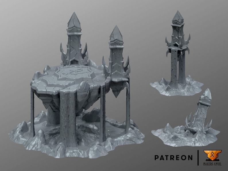 Floating Dark Elven Ruins Shrine Luminor High Elves - 3d Printed ...