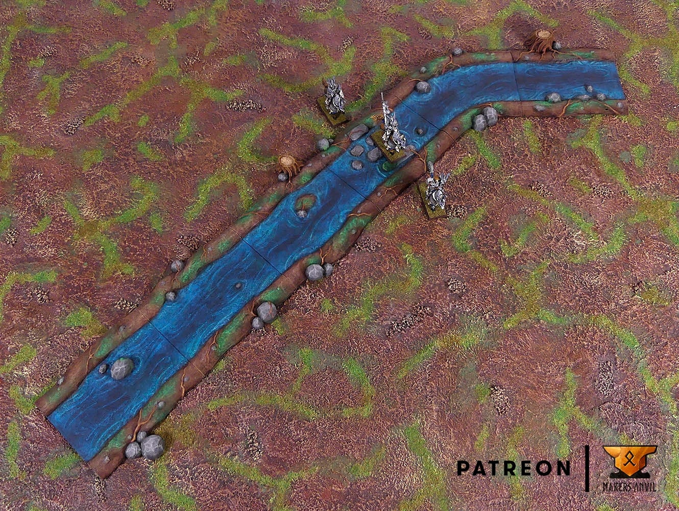 River Set 6 Pieces Modular - 3d Printed Scenery for Wargames Wargaming ...