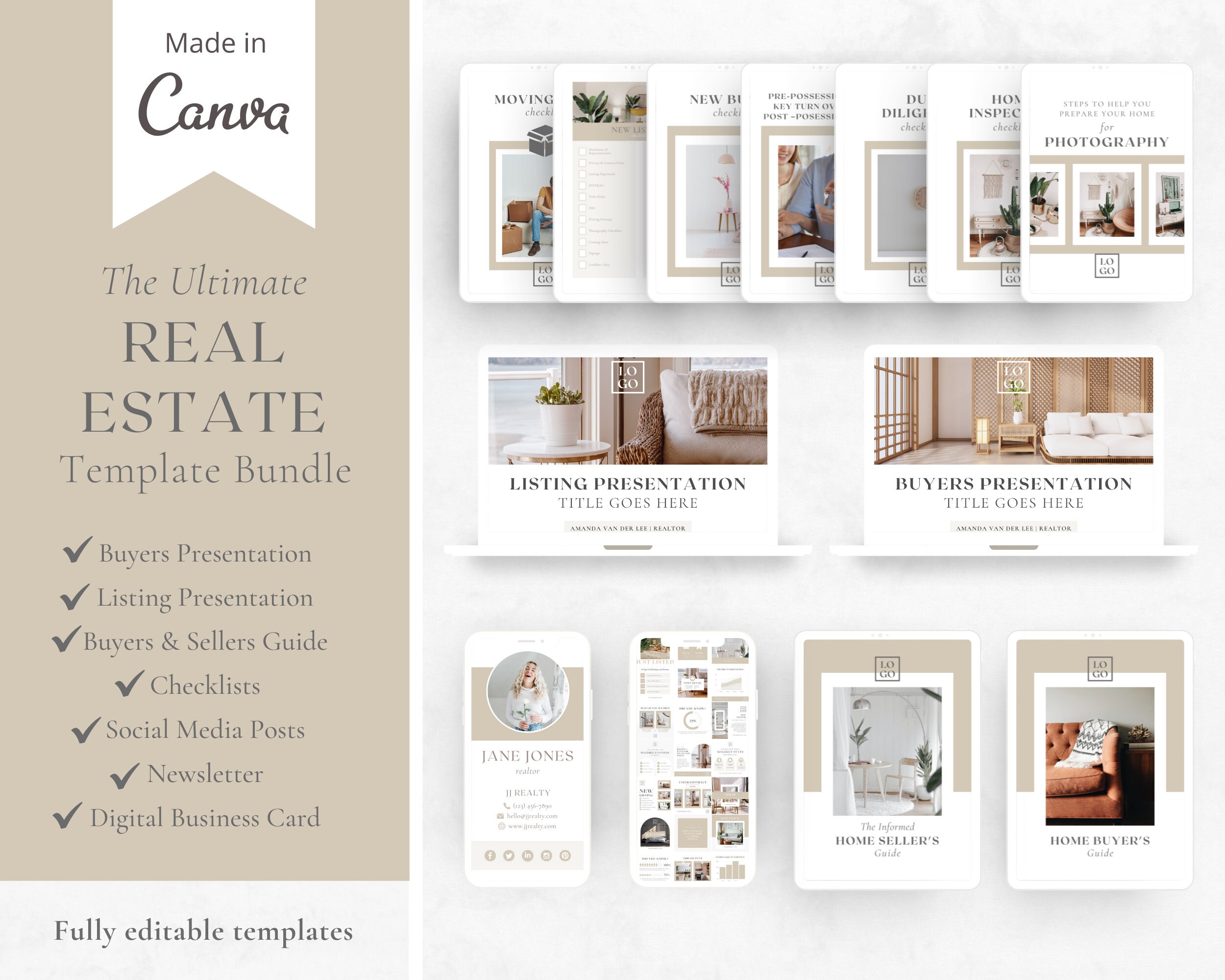 The Ultimate Real Estate Bundle Template Made in Canva - Etsy