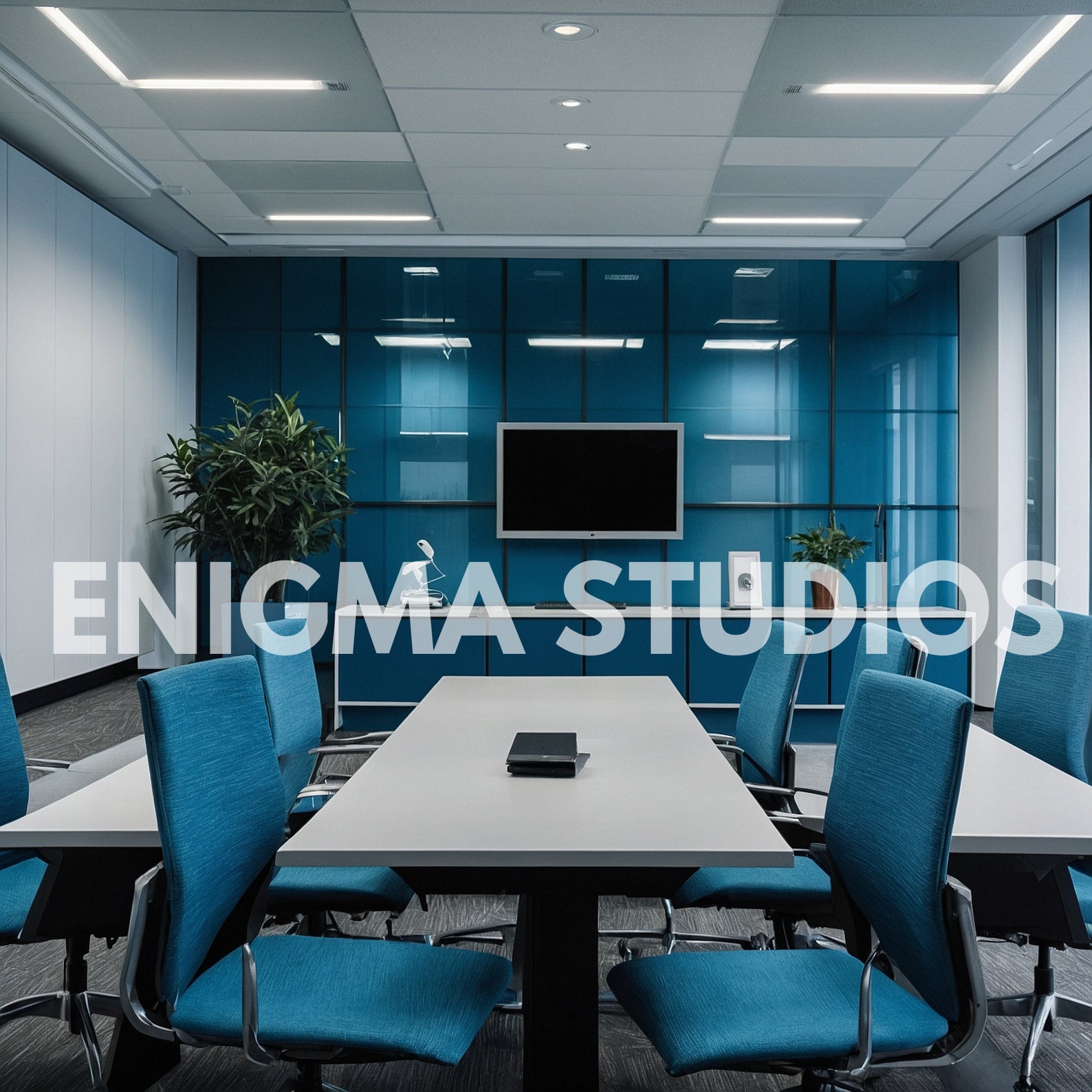 Modern Office Zoom Background: Blue & White Abstract (set of 10) - Etsy