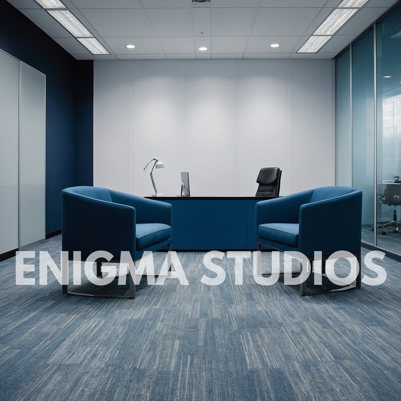 Modern Office Zoom Background: Blue & White Abstract (set of 10) - Etsy