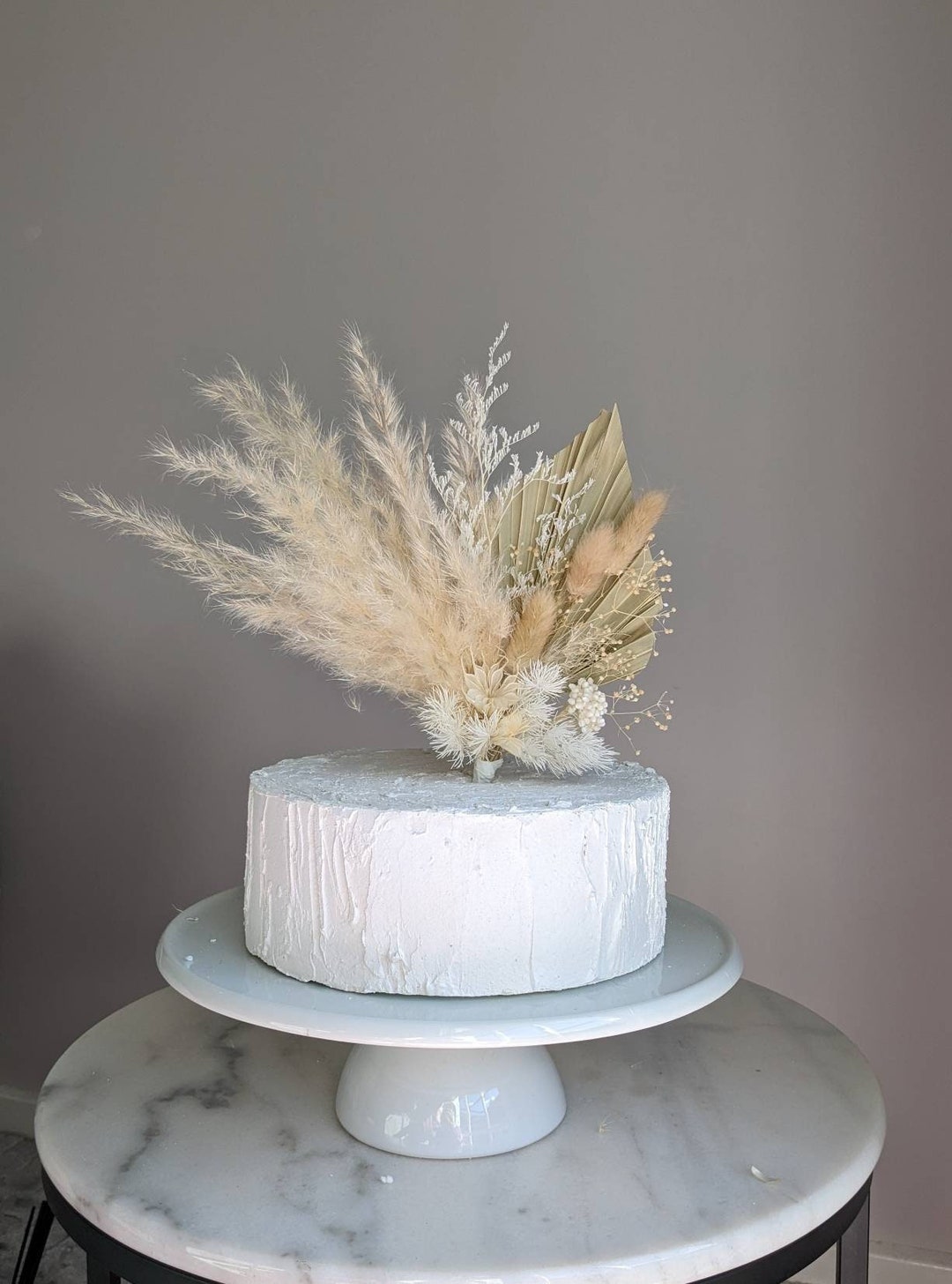 Floral Cake Topper Dried Flowers Cake Accessories Neutral - Etsy