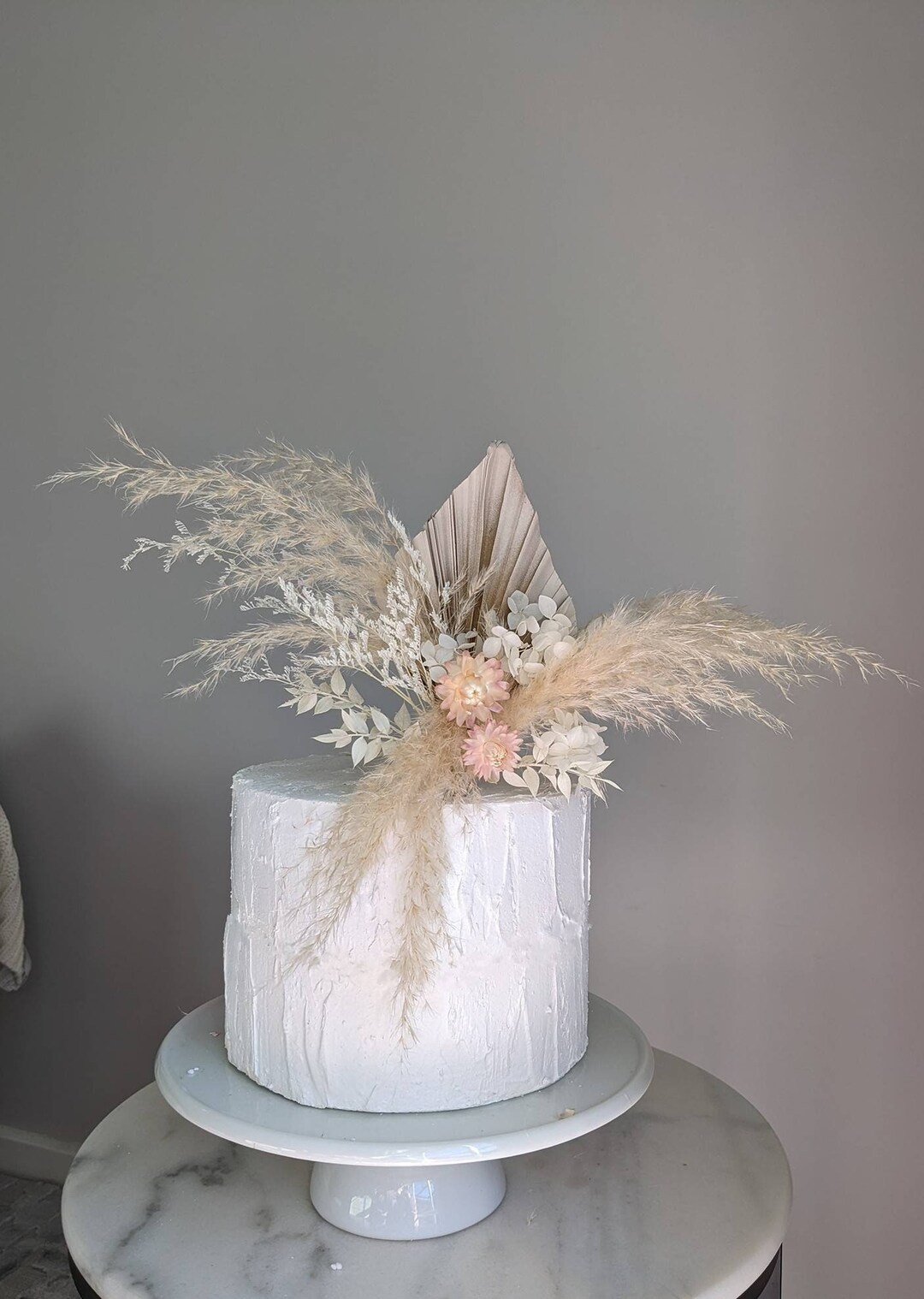 Premium Floral Cake Topper, Wedding Cake Topper, Dried Flowers, Cake ...