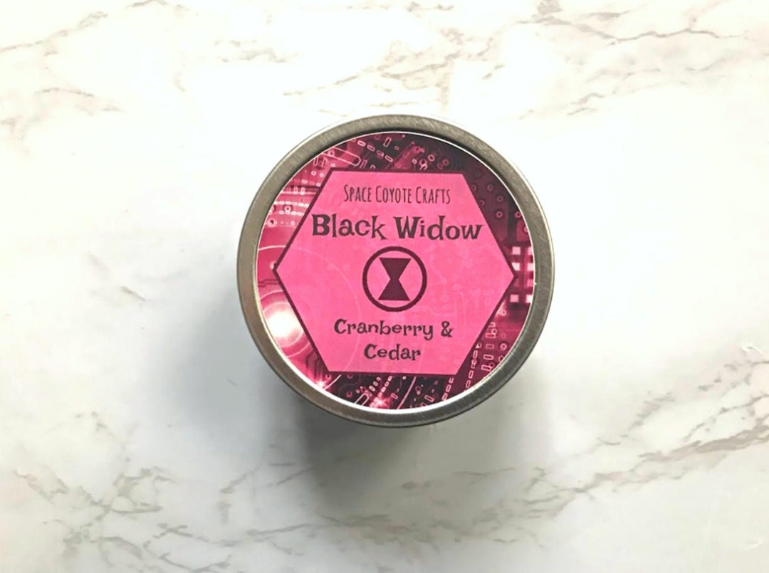 Black Widow Candle Tin // 4 Oz Soy Candle Marvel Candle - Etsy