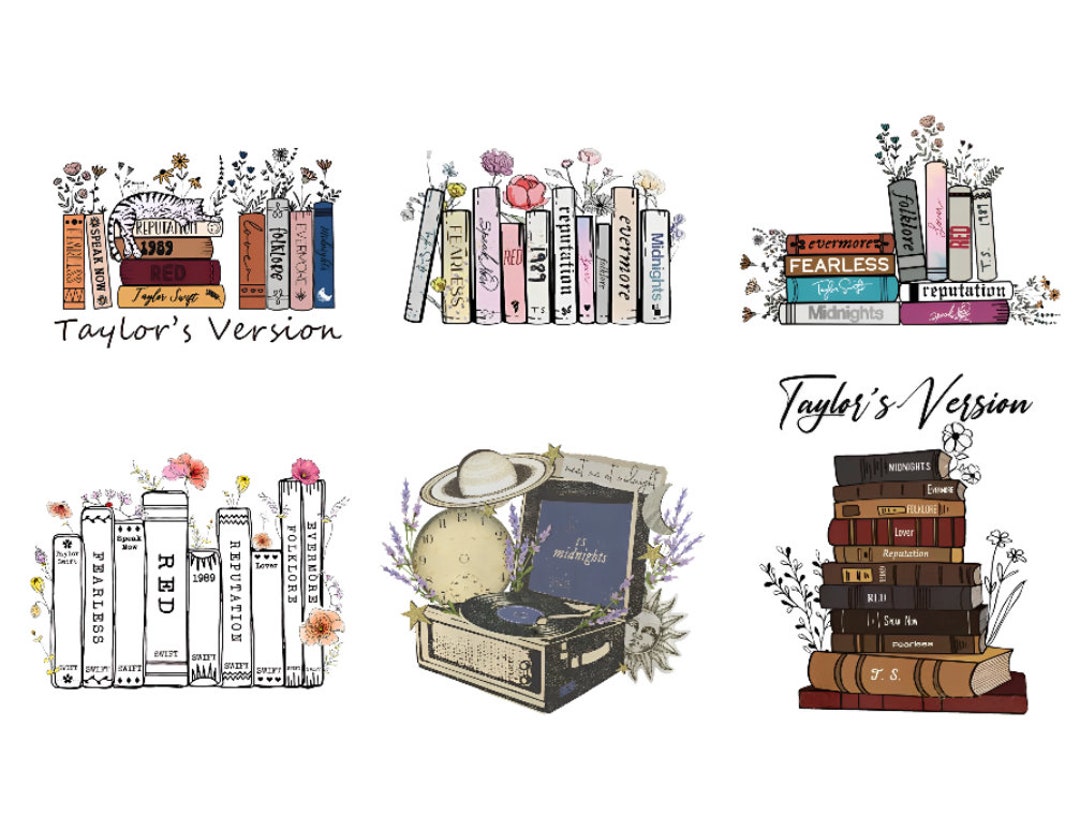 Taylor Swiftie Albums as Books Png Digital Download, Taylor Swiftie ...
