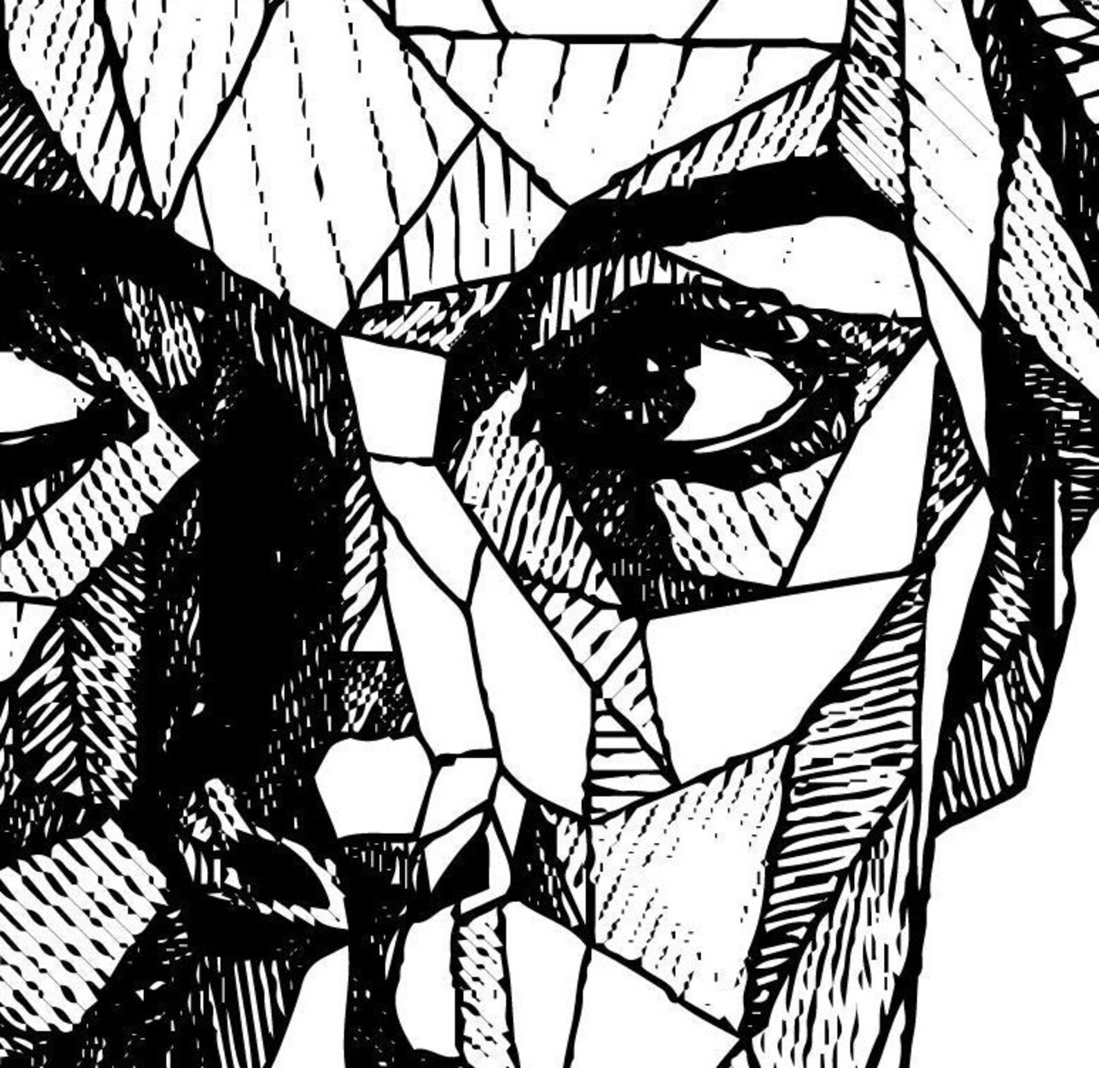 Geometric Girl Face SVG, Girl Head, Woman Face SVG, Female Face ...