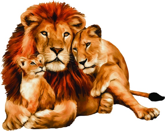 Lion Family SVG File & Clipart SVG Lioncut Files for Cricut - Etsy
