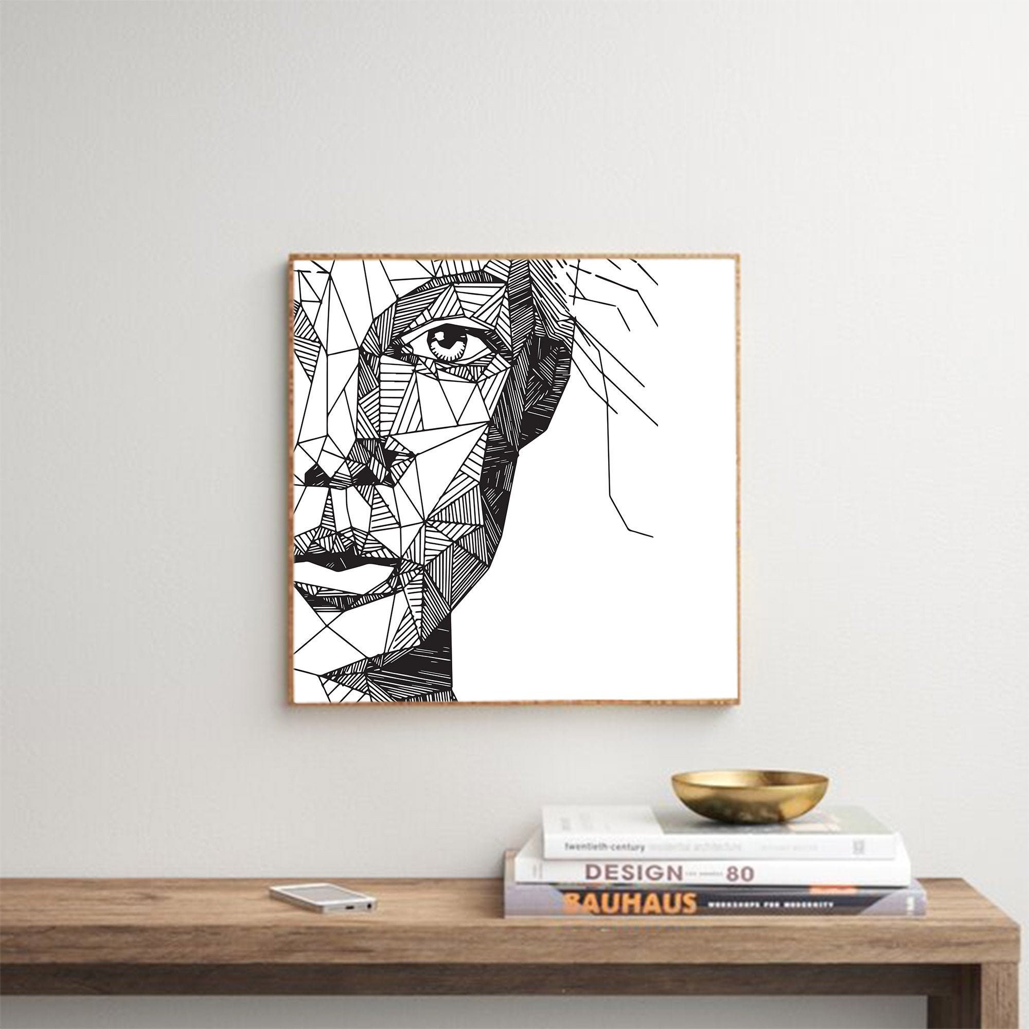 Geometric Girl Face SVG, Girl Head, Woman Face SVG, Female Face ...