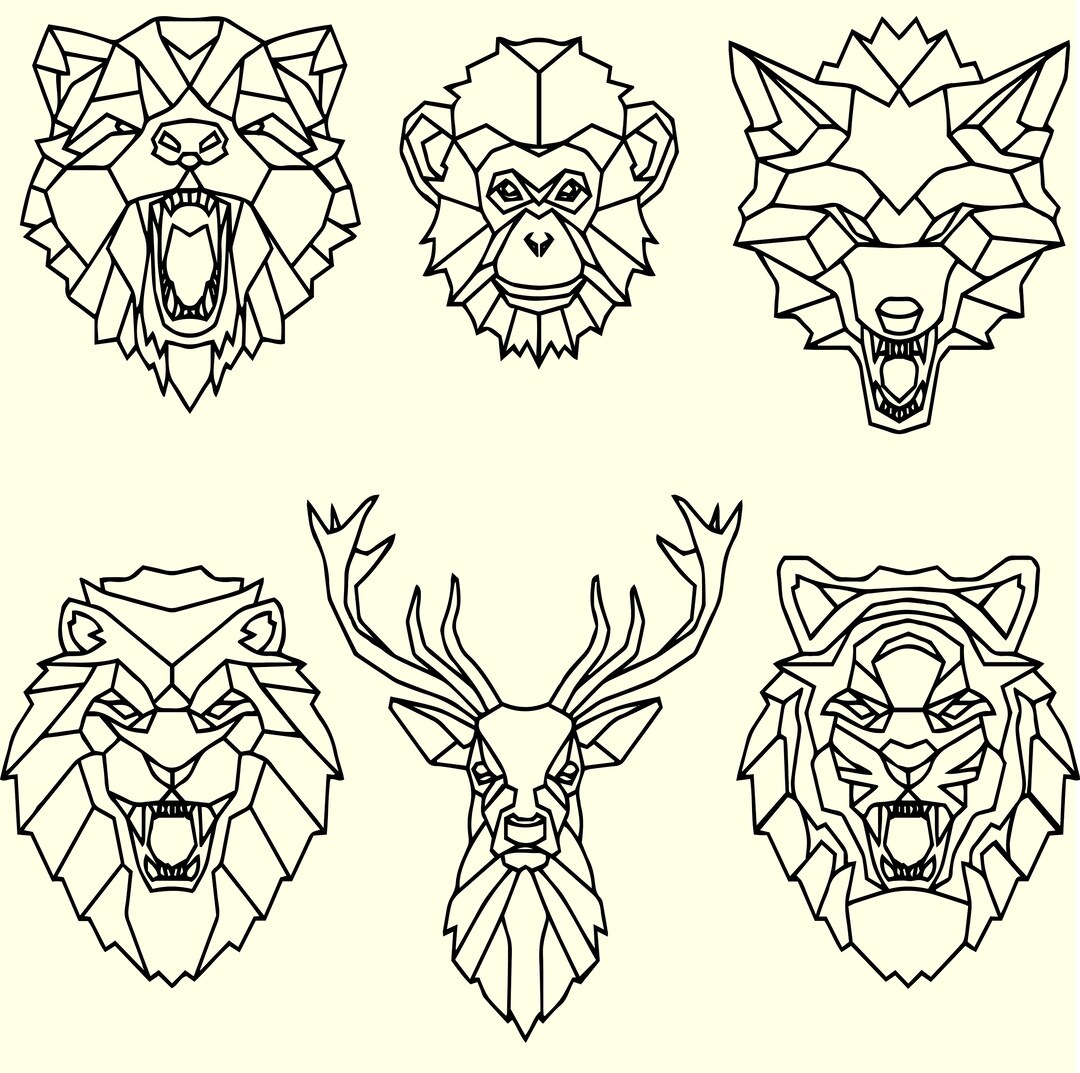 Geometric Animals Svg, Svg File, Dxf Files for Laser, Plasma Cut Metal ...