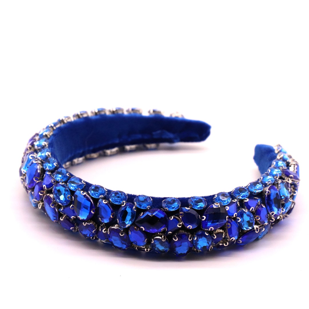 Blue Crystal Crown / Headbands / Wedding Hair Accessories / Crystal ...