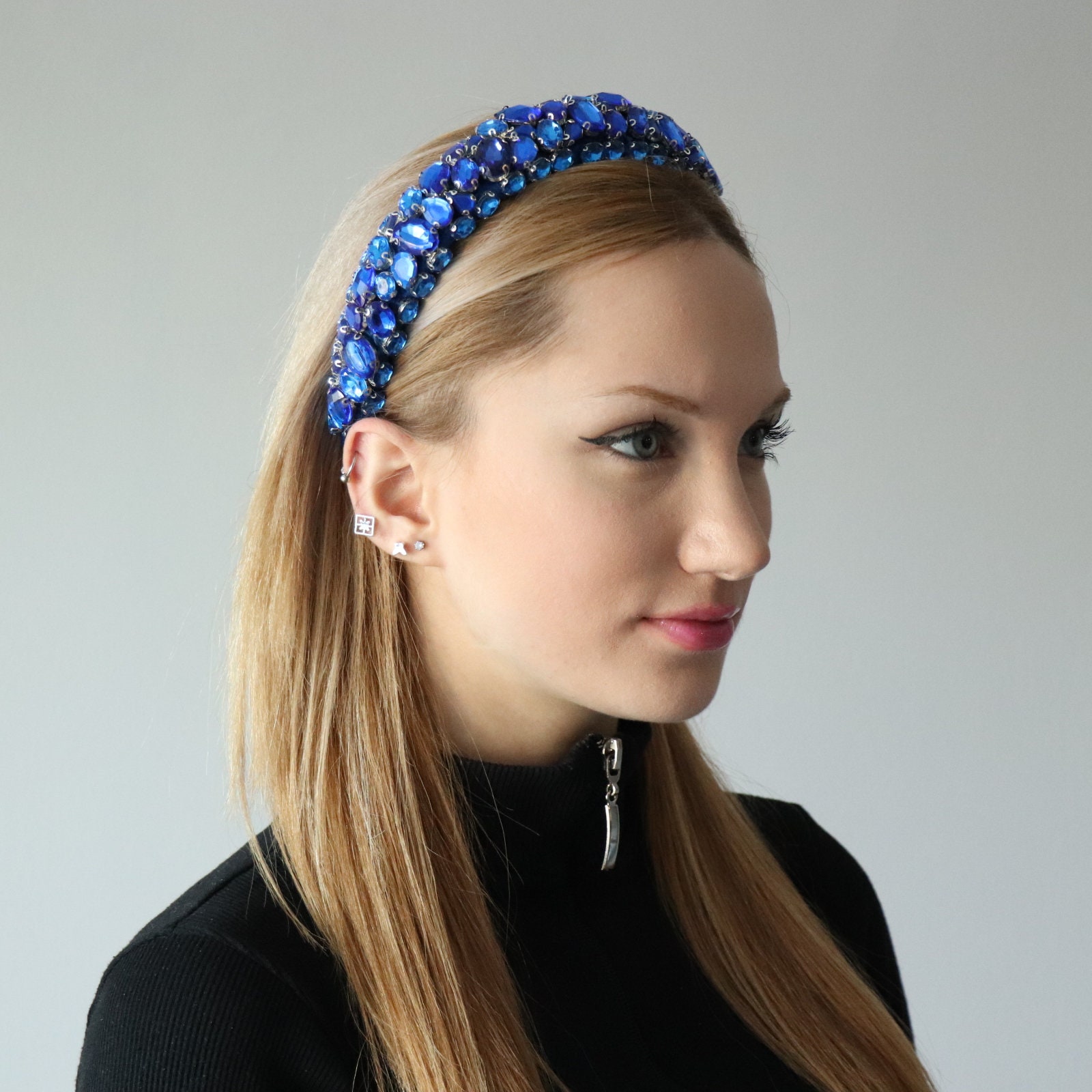Blue Crystal Crown / Headbands / Wedding Hair Accessories / Crystal ...