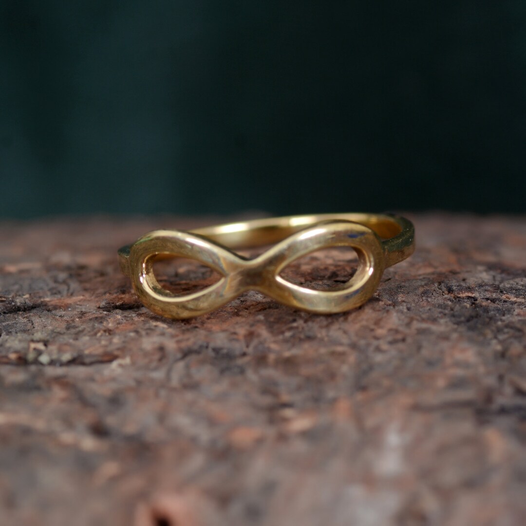 18k Vermeil Infinity Ring Gold Minimalist Ring 925 Silver - Etsy