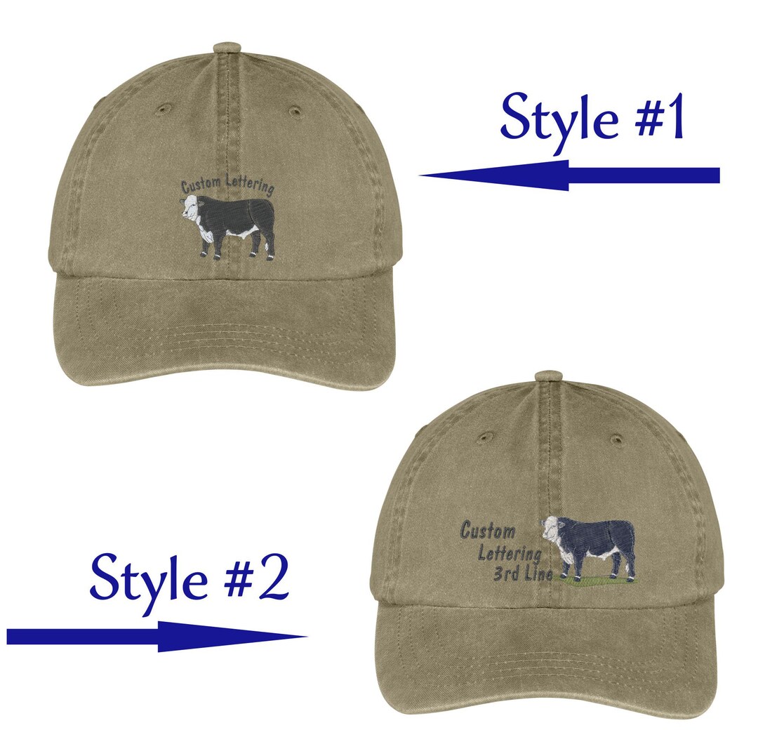 Black Baldy Beef Steer Farm Ranch Cattle Co Custom Embroidery Baseball ...