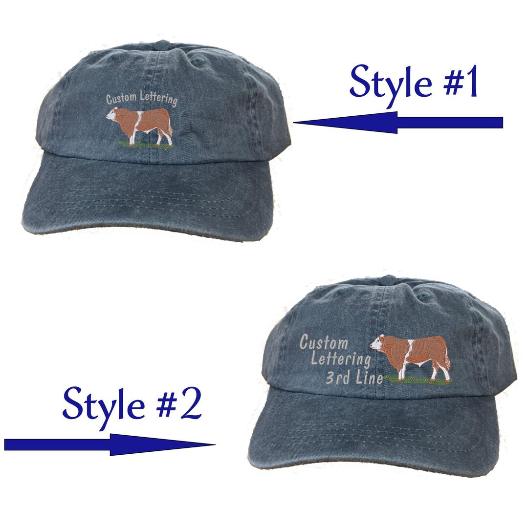 Simmental Bull Beef Farm Ranch Cattle Co. Custom Embroidery Baseball ...