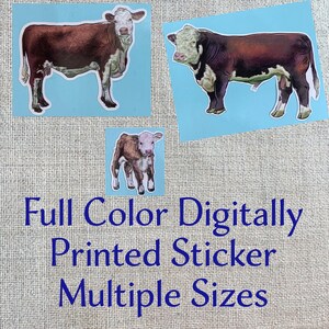 Hereford Bull, Cow, Calf Set of Stickers. Outdoor & Indoor great for ...