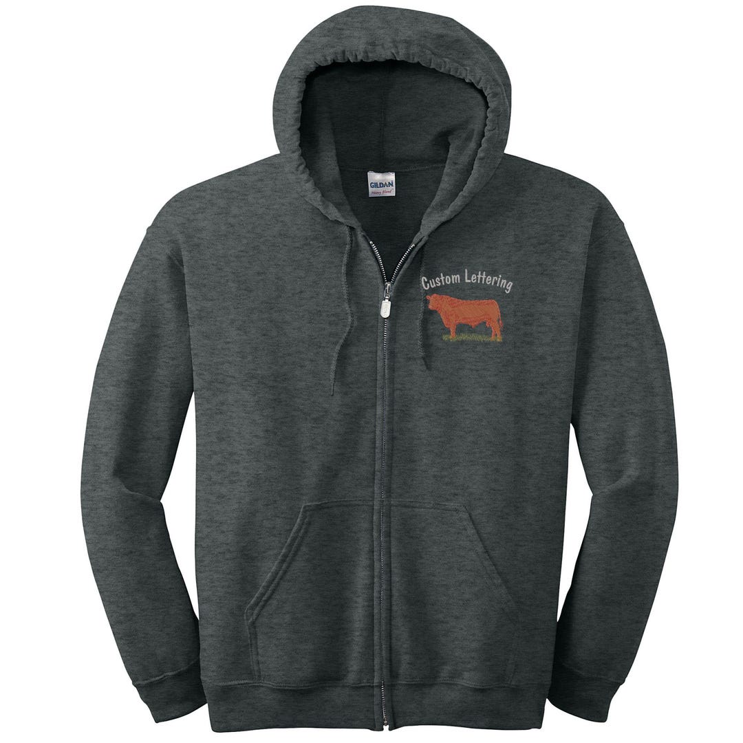 Red Angus Beef Bull Farm Ranch Cattle Company Name Embroidered ...