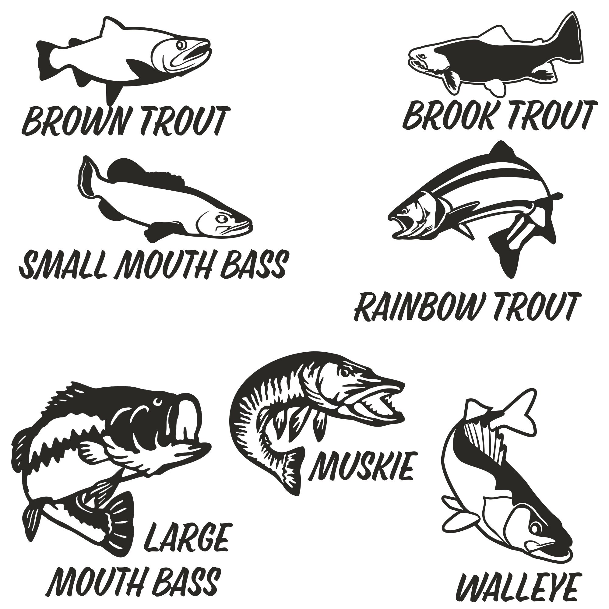 Fresh Water Fish Stickers Small Mouth Bass Large Mouth Bass - Etsy