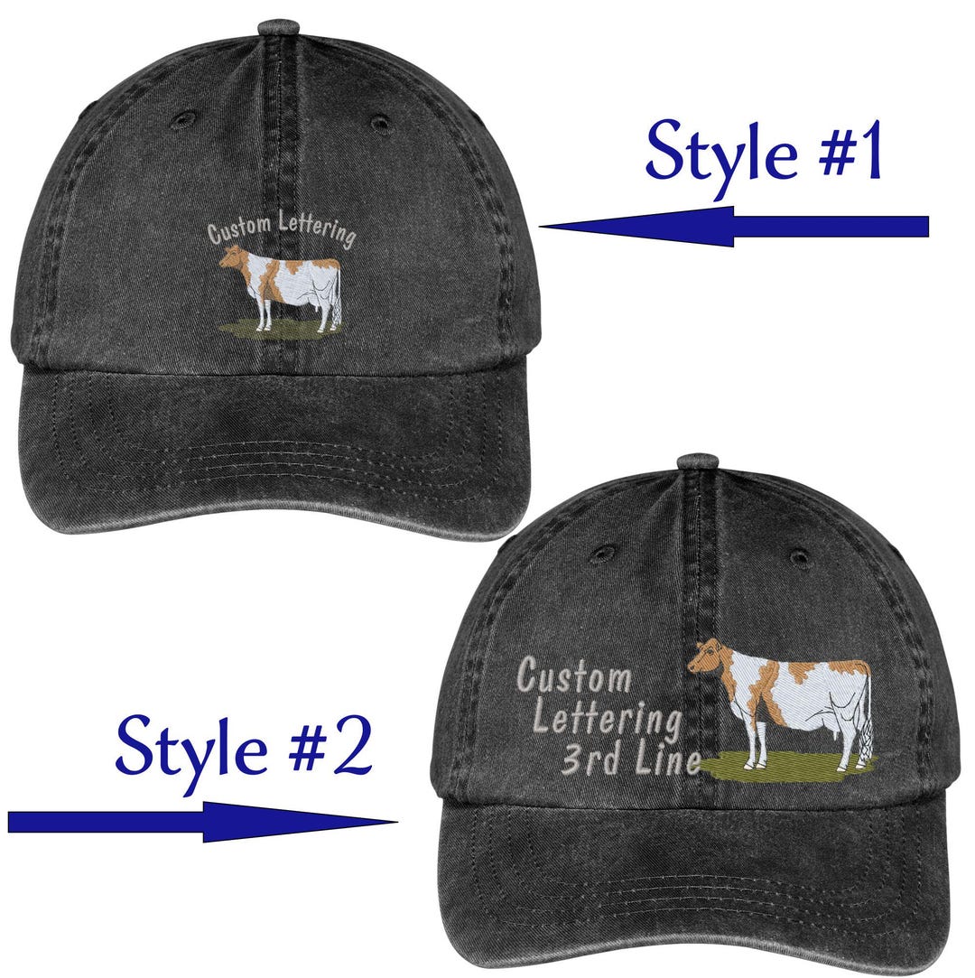 Guernsey Dairy Cow Farm Ranch Cattle Company Name Embroidery Baseball ...