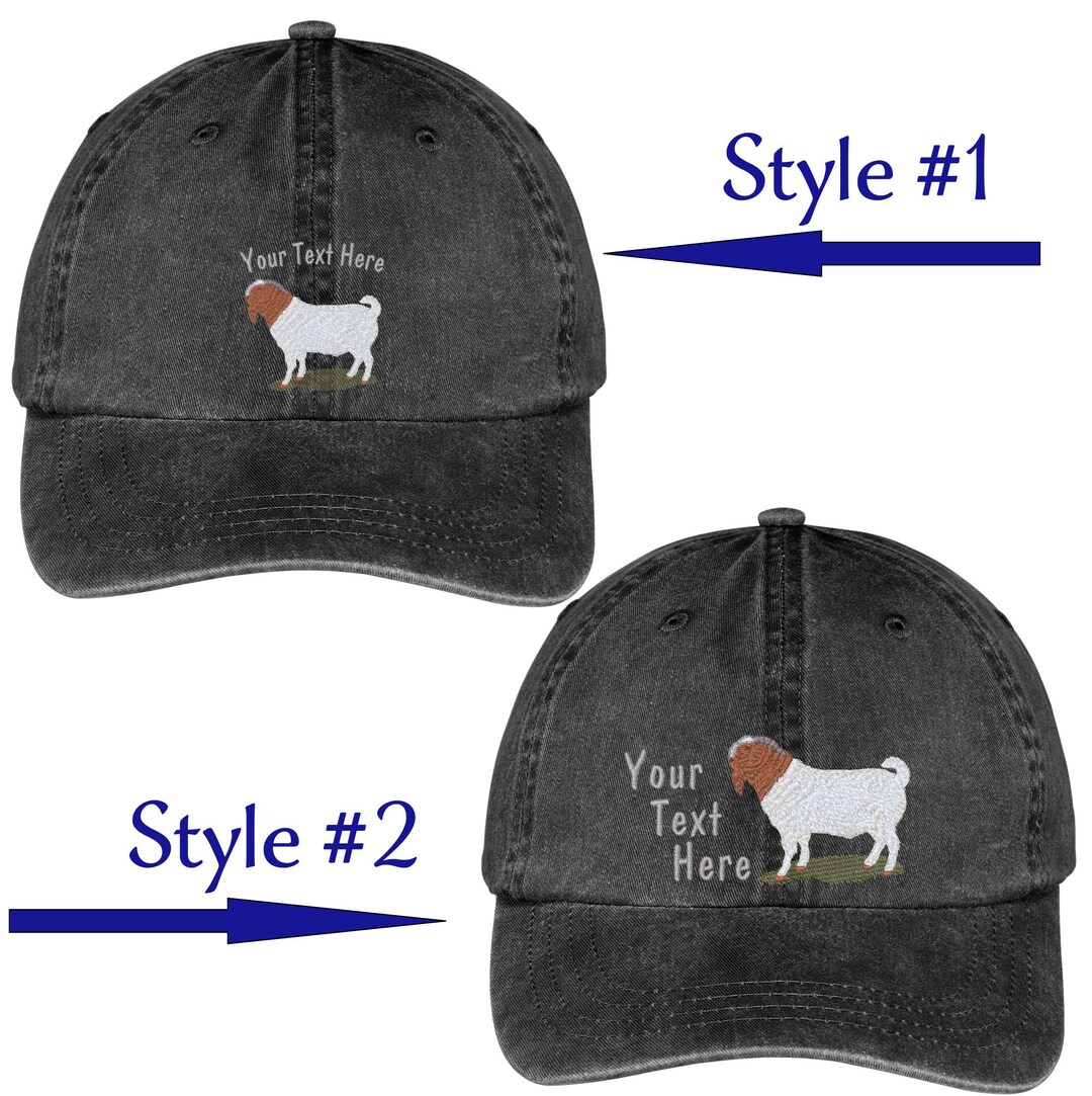 Boer Buck Meat Goat Farm Custom Embroidery Baseball Style or Knit Lined ...