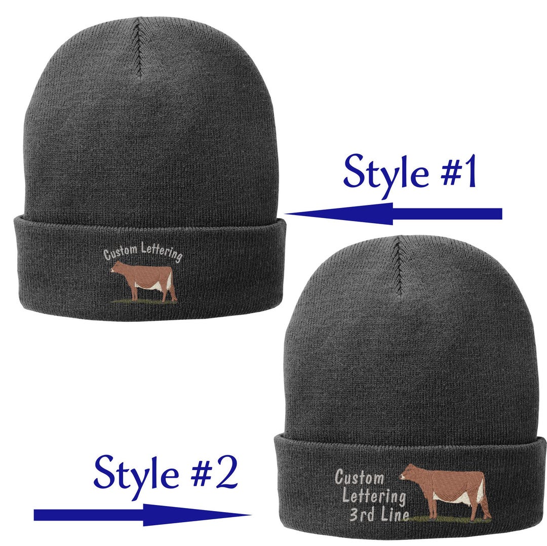 Jersey Dairy Farm Custom Embroidery Baseball Style or Knit Lined Caps ...