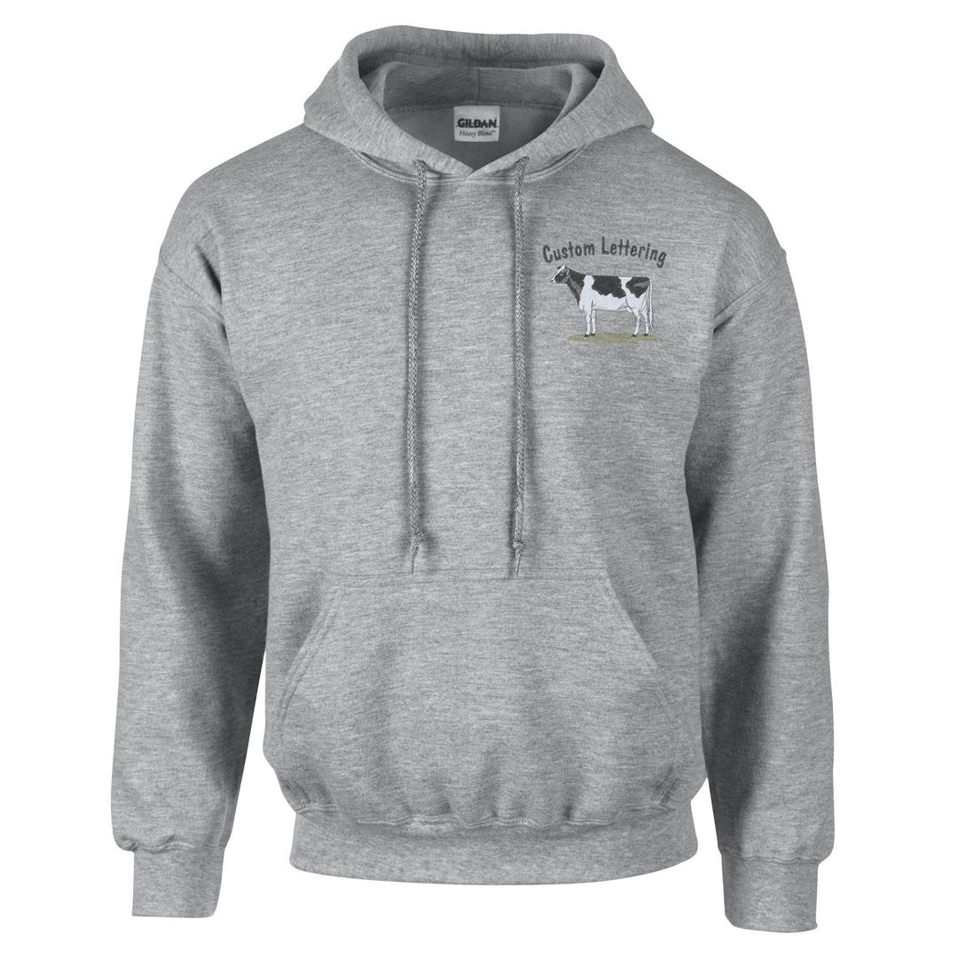 Holstein Dairy Cow Farm Name Custom Sweatshirts Embroidery Show Judging ...