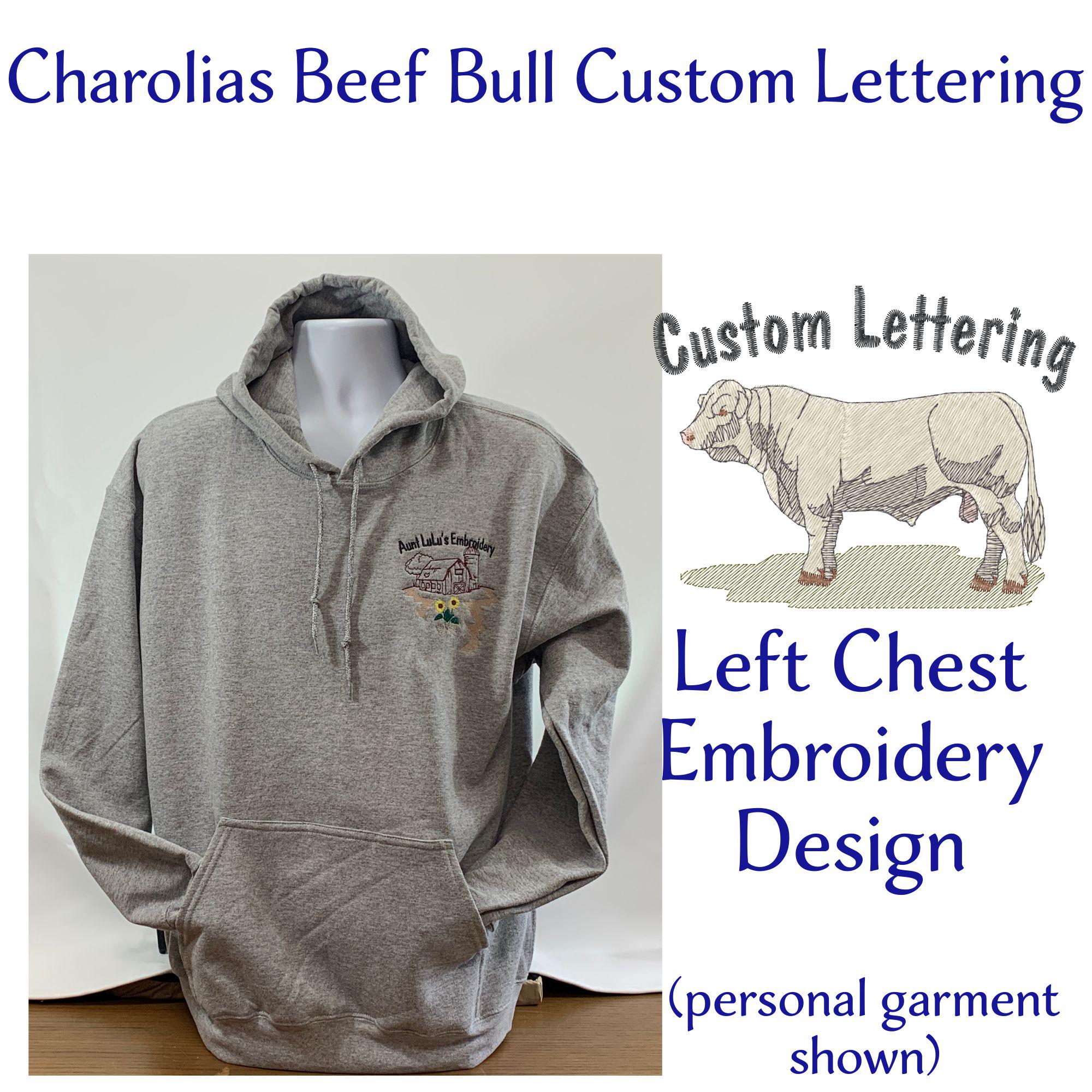 Charolais Beef Bull Livestock Farm Ranch Cattle Co. Custom Name ...