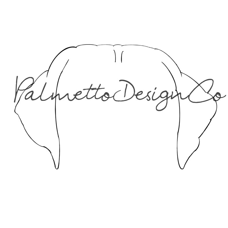 Dog Ear Outline Line Art - Etsy
