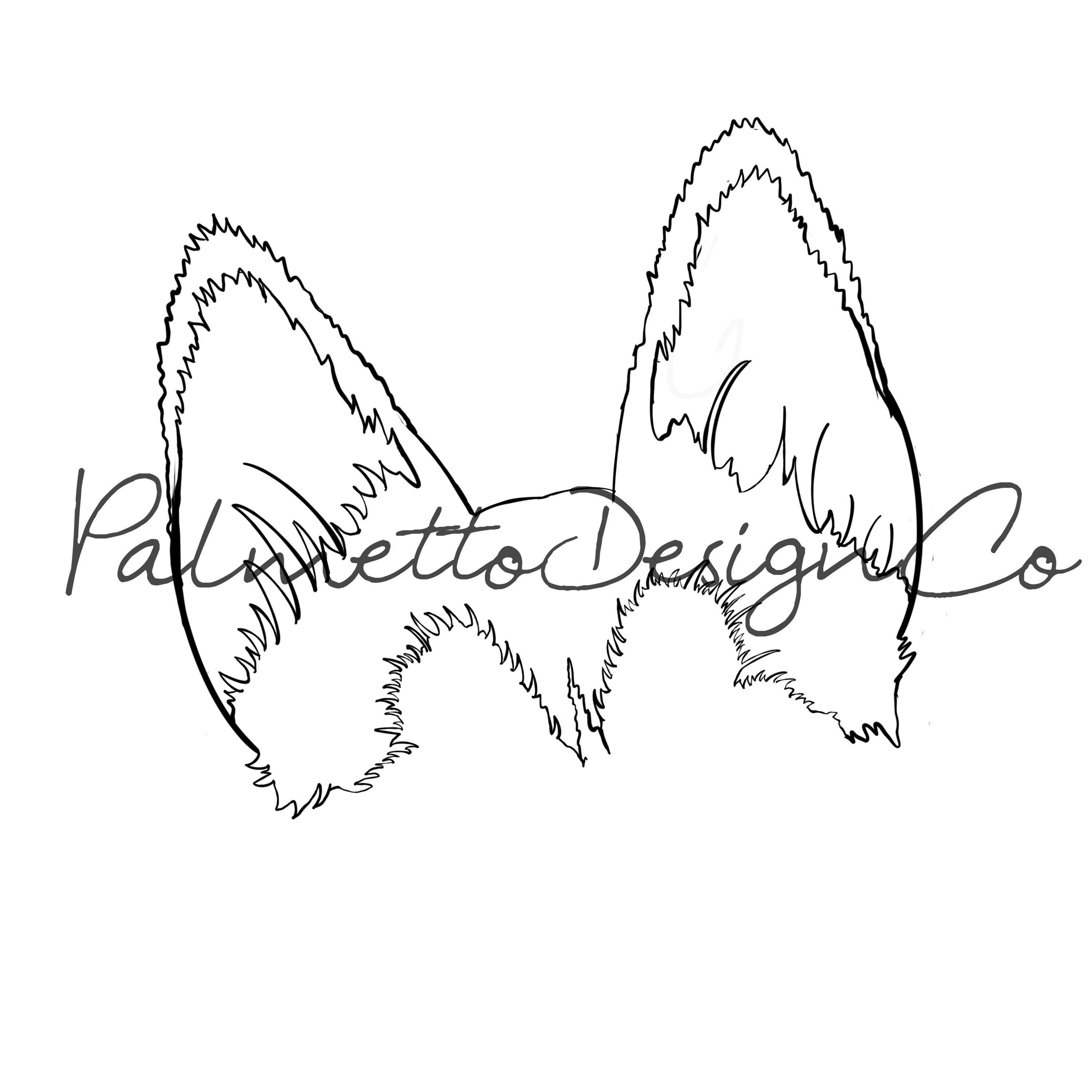 Dog Ear Outline Line Art - Etsy