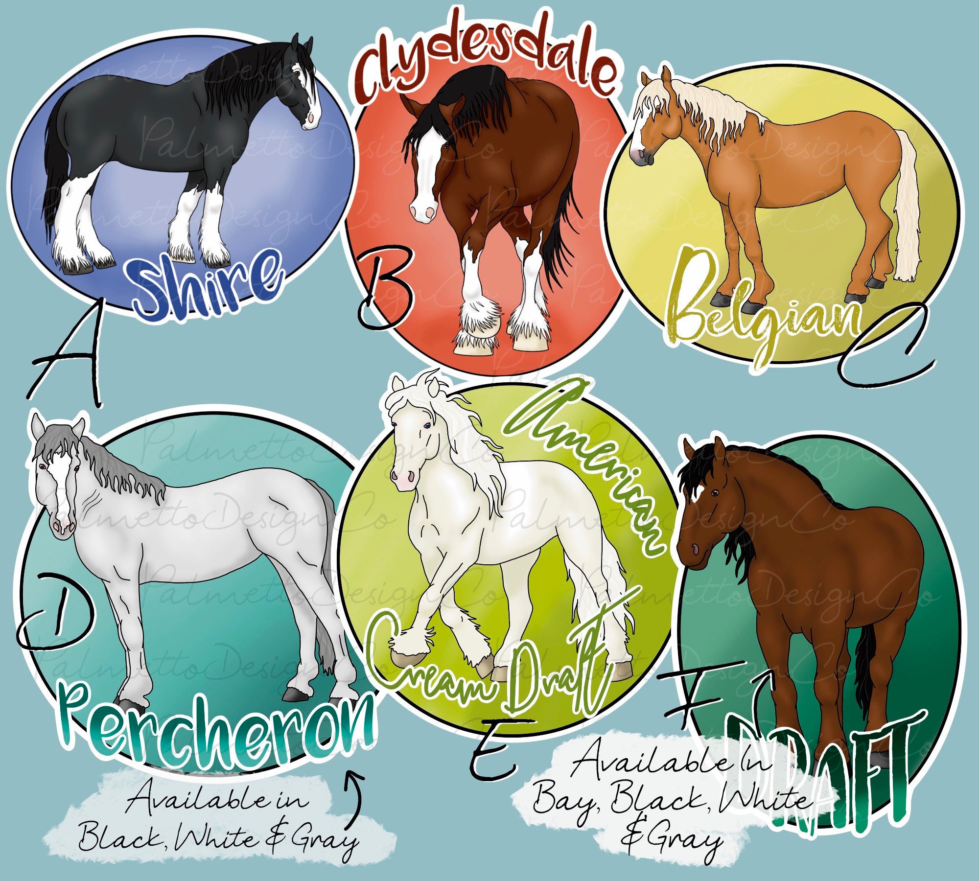 Waterproof Horse Breed Decal Stickers - Etsy