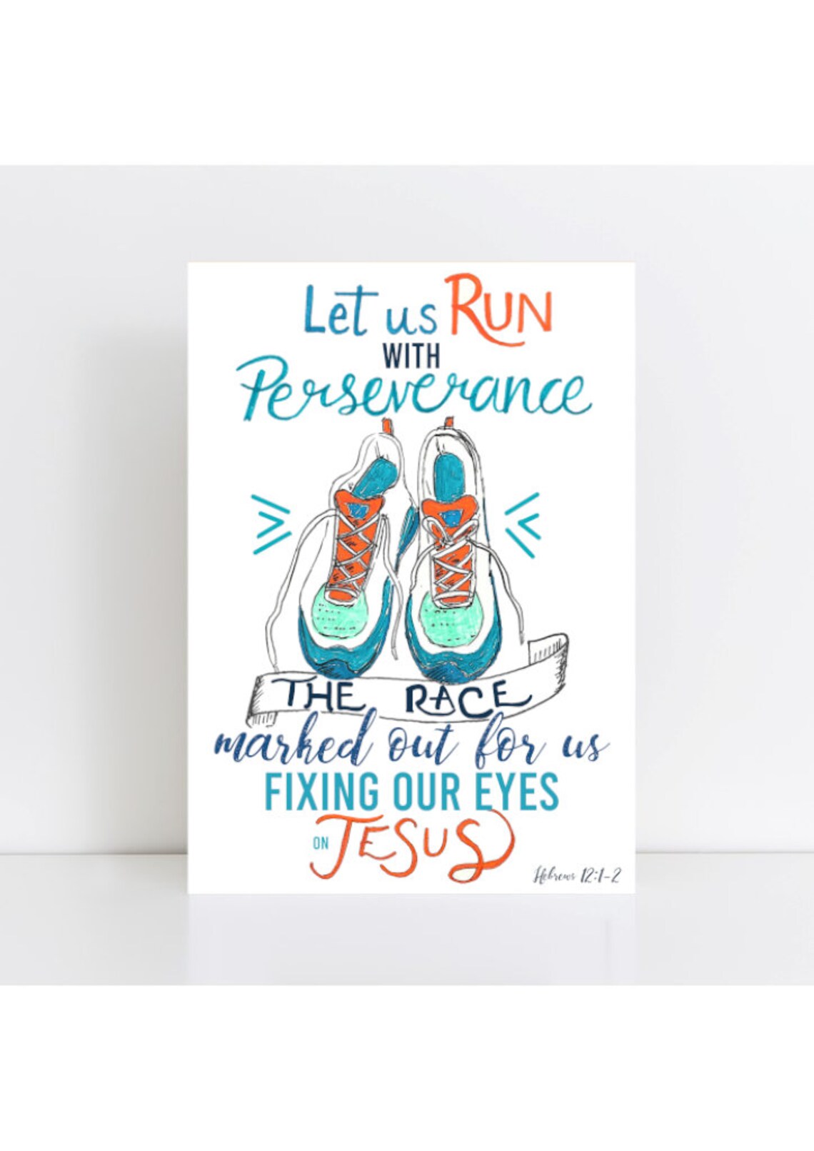 Run with perseverance print Bible print encouragement print | Etsy
