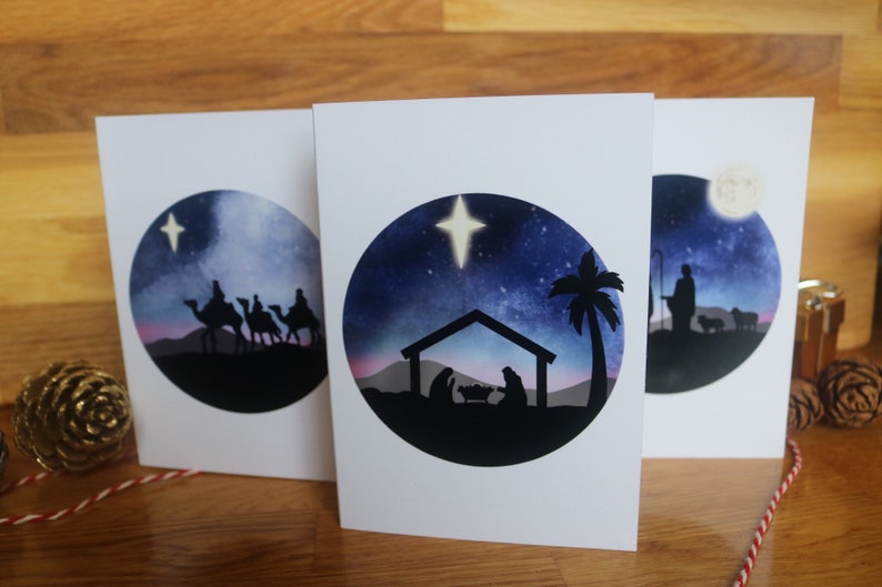 Christmas Cards Nativity Christmas nativity Scene christian - Etsy