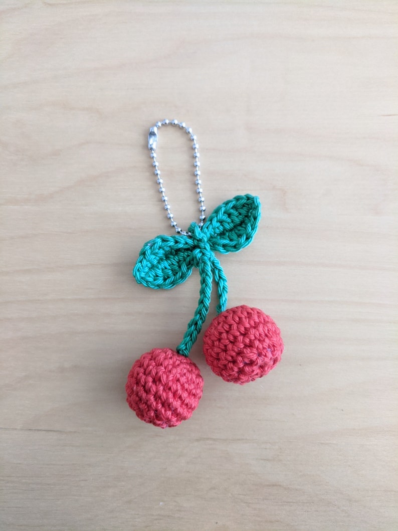 Crochet Cherries Mini Fruit Trinket Keychain Accessory Gift Idea - Etsy UK