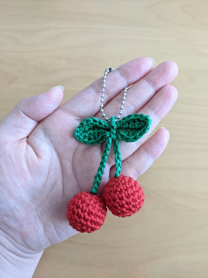 Crochet Cherries Mini Fruit Trinket Keychain Accessory Gift Idea - Etsy UK