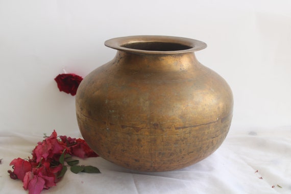 Old Brass Matka Old Tribal Water Pot To Use As Planters Etsy