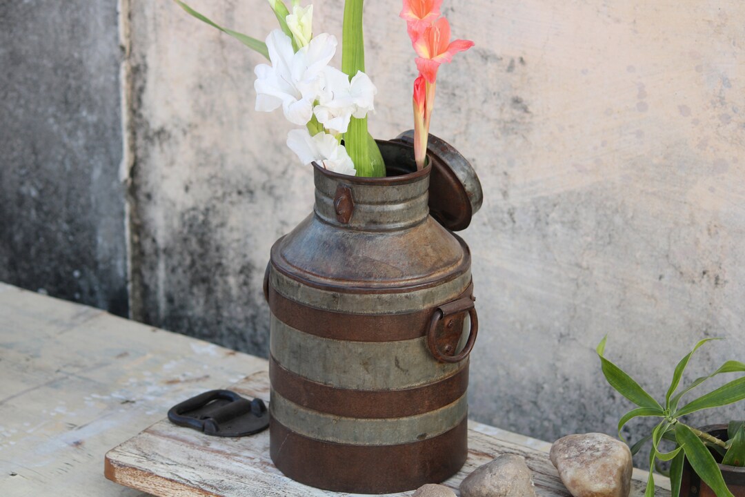 Vintage Milk Can Large Milk Churn Antique Old Milk Jug Decorative ...