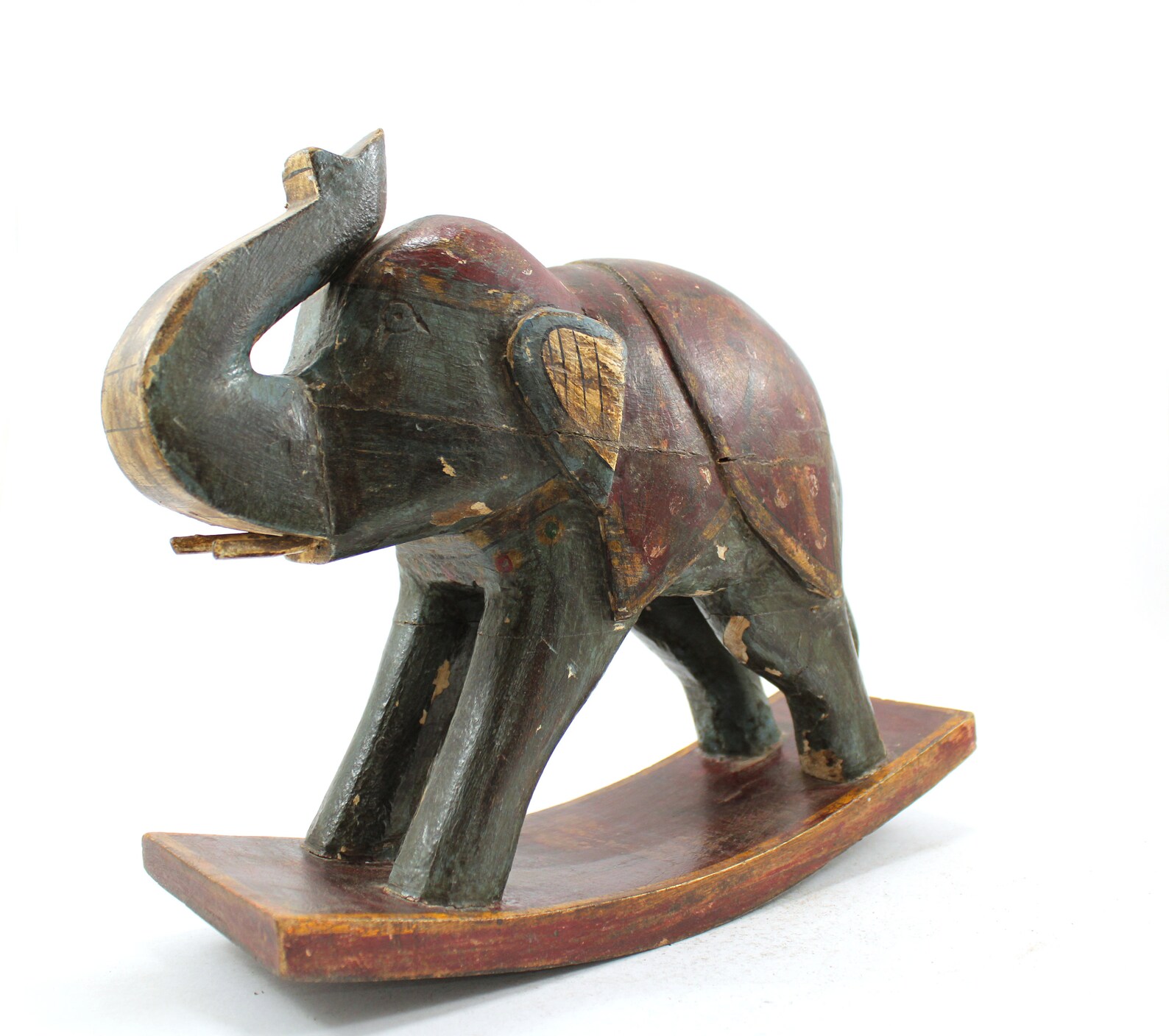 Rare Vintage Wooden Elephant Rocking Statue Handcrafted and - Etsy