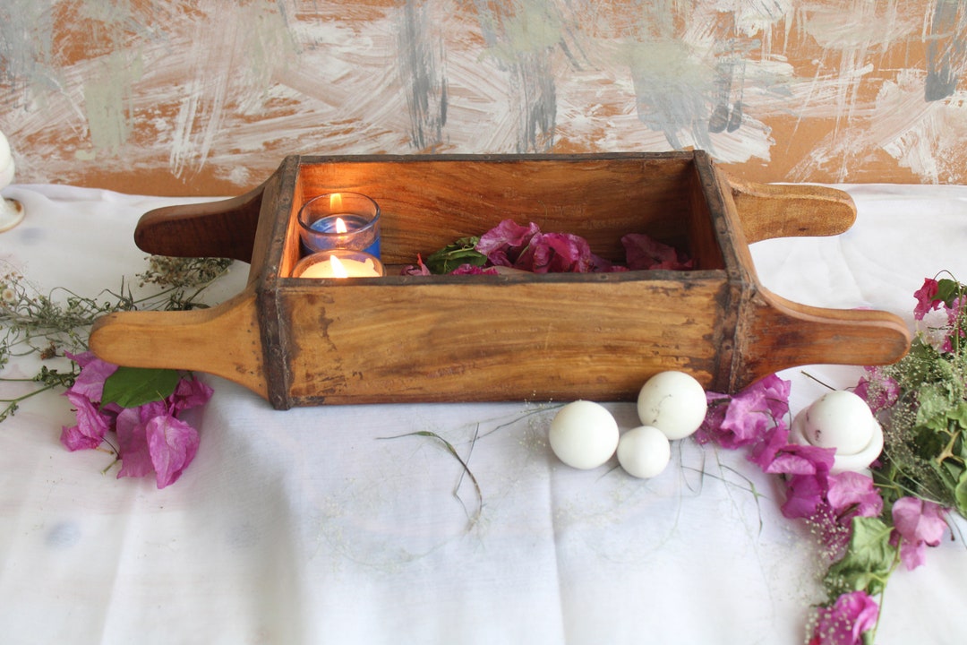 Vintage Wooden Brick Moulder Box Antique Decor Multiple Storage Planter ...