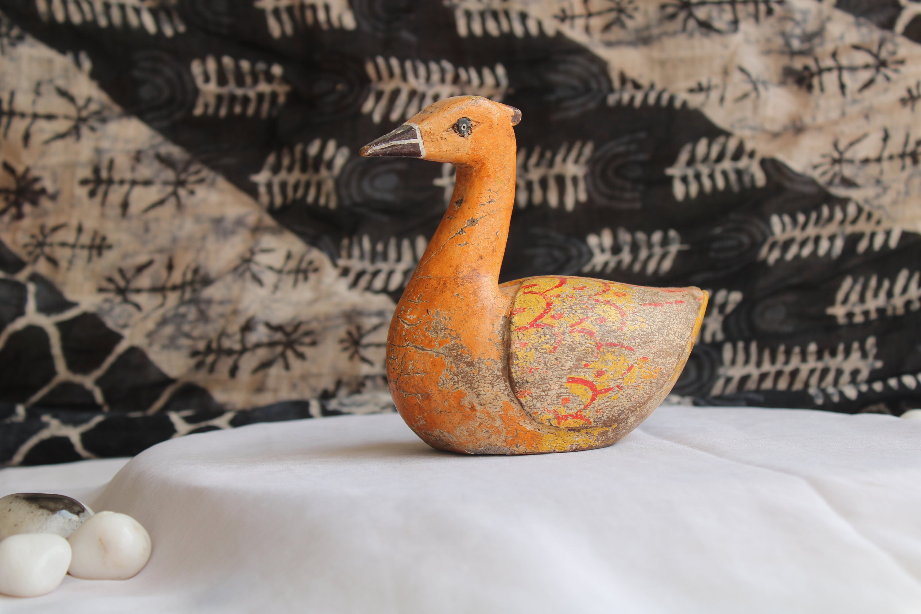 Sculpture vintage wooden ducks handmade and handpainted 1970's duck ...