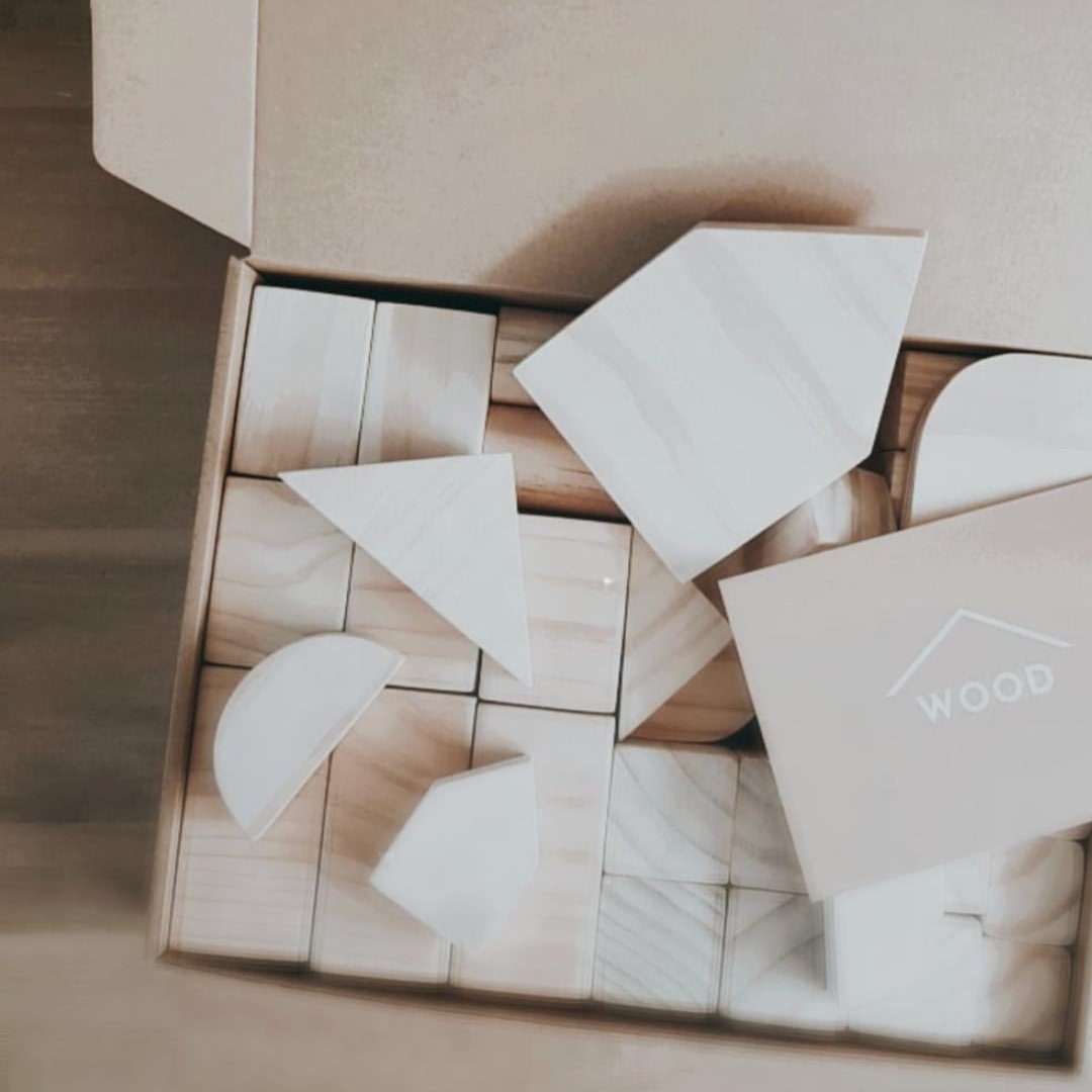 Natural Wooden Block Set - Etsy