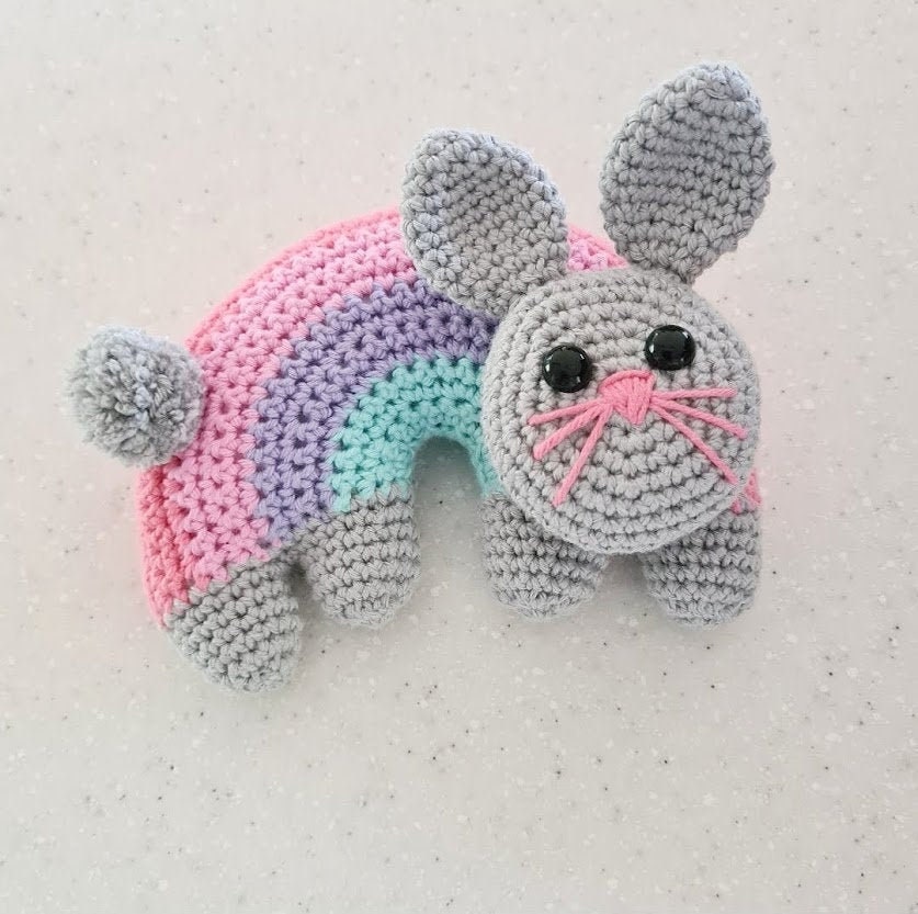 Crochet Pattern Mini Rainbow Bunny Hop Amigurumi Rainbow - Etsy