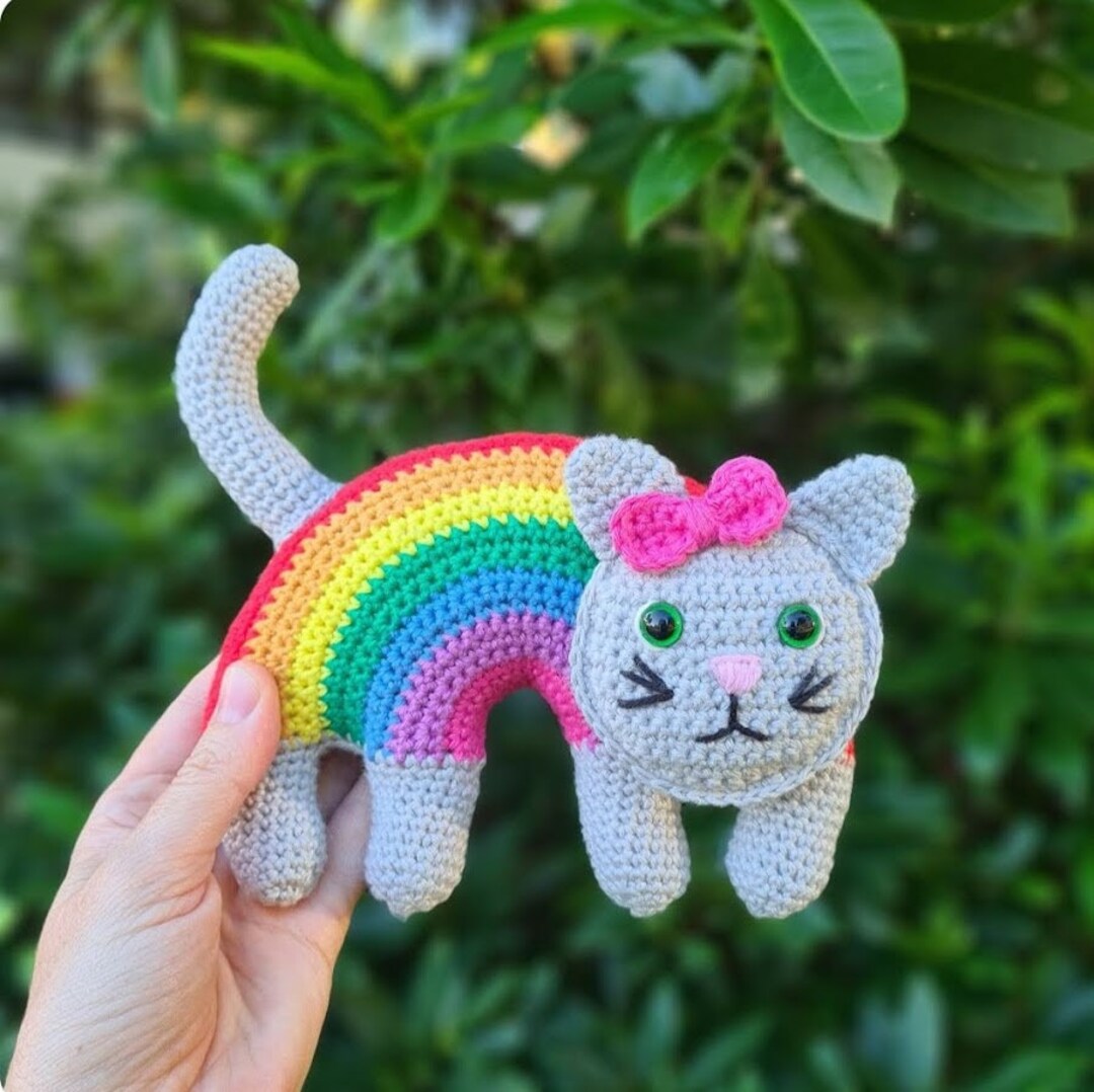 MINI Rainbow Cuddle Kitty - Rainbow Kitty Cat Amigurumi Crochet Pattern ...