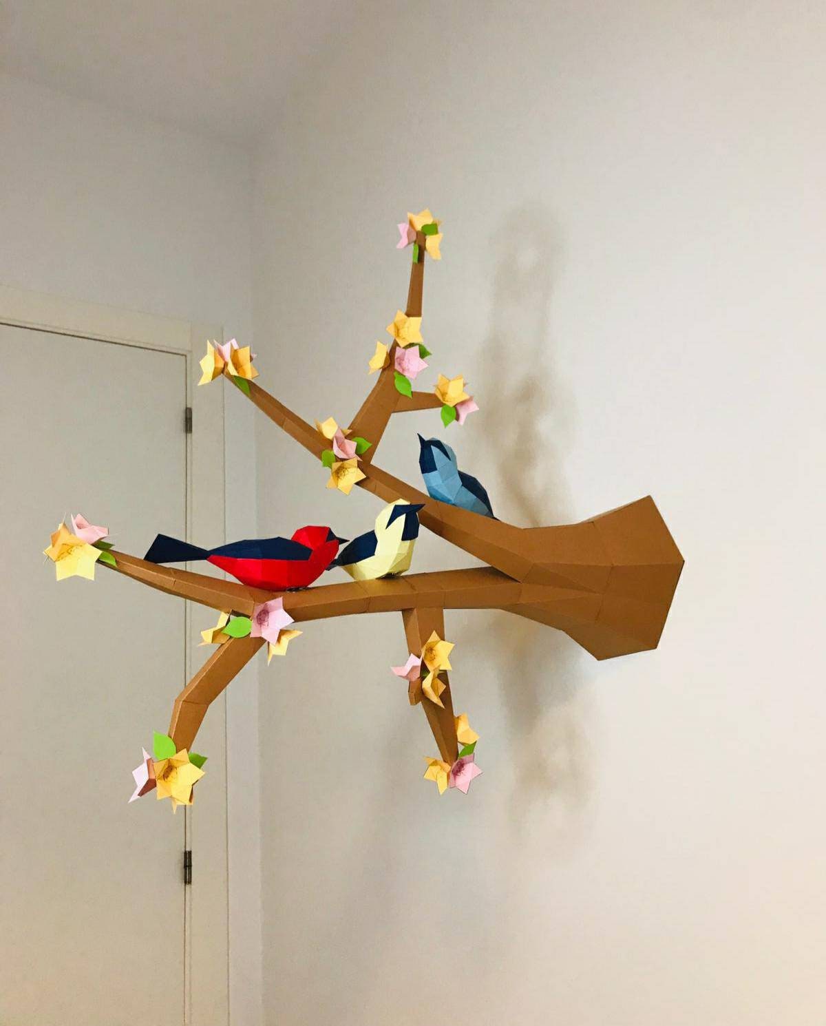 Birds Papercraft Wall Model Bird Low Poly Paper Craft | Etsy Australia