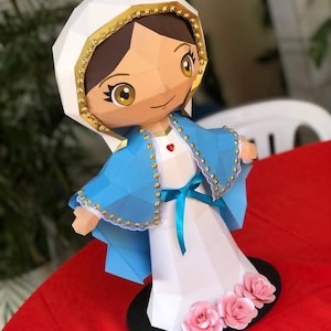 Cute Mary, Papercraft Maria, Template 3D, Home Decoration, Marie, Mary ...