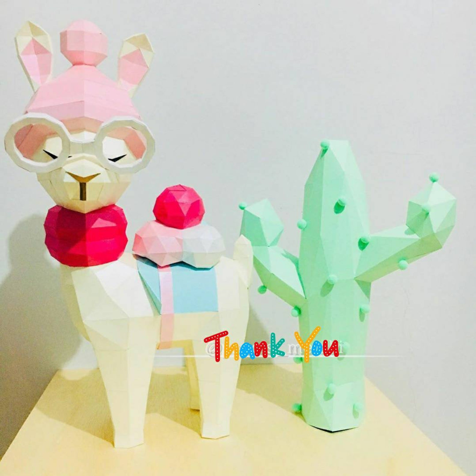 Llama Baby (2) Papercraft Template, Low Poly DIY Sculpture (PDF, SVG ...