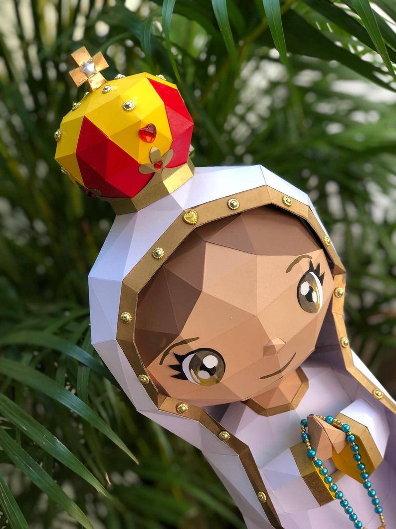Cute Fátima Virgen De Fátima Papercraft Maria Template 3D - Etsy Canada