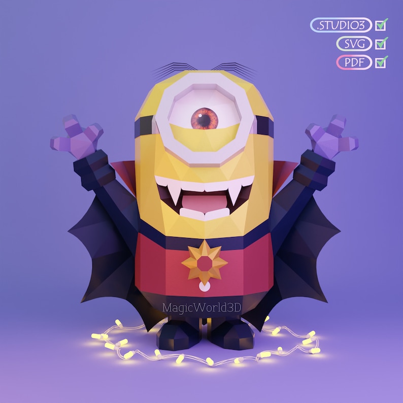 Vampire Minion Halloween DIY Papercraft Home Decoration - Etsy