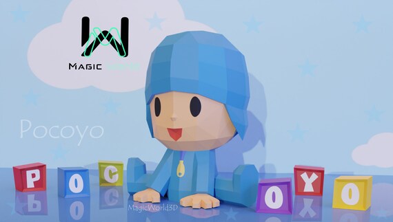 Pocoyo Papercraft PDF Template DIY Origami Printable | Etsy