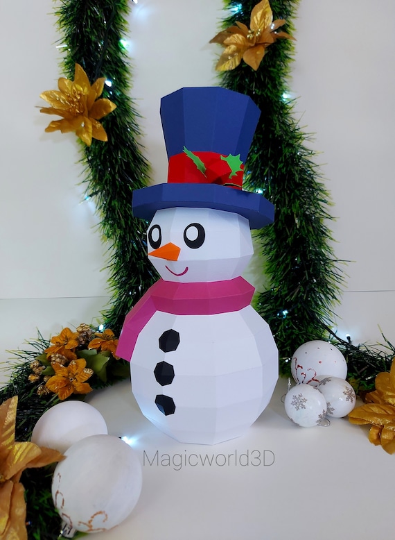 Snowman Papercraft Snowman Papercraft Christmas Christmas - Etsy Finland